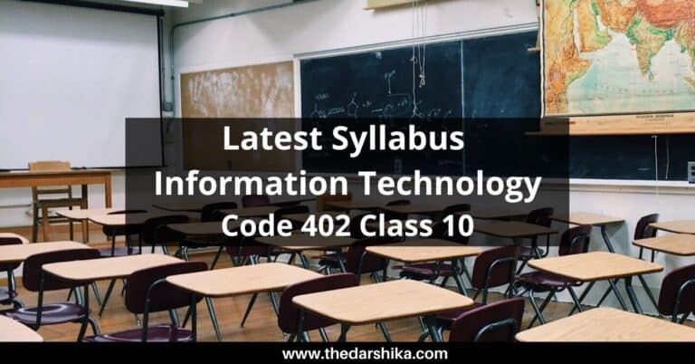 Information Technology Code 402 Syllabus Class 10 2026